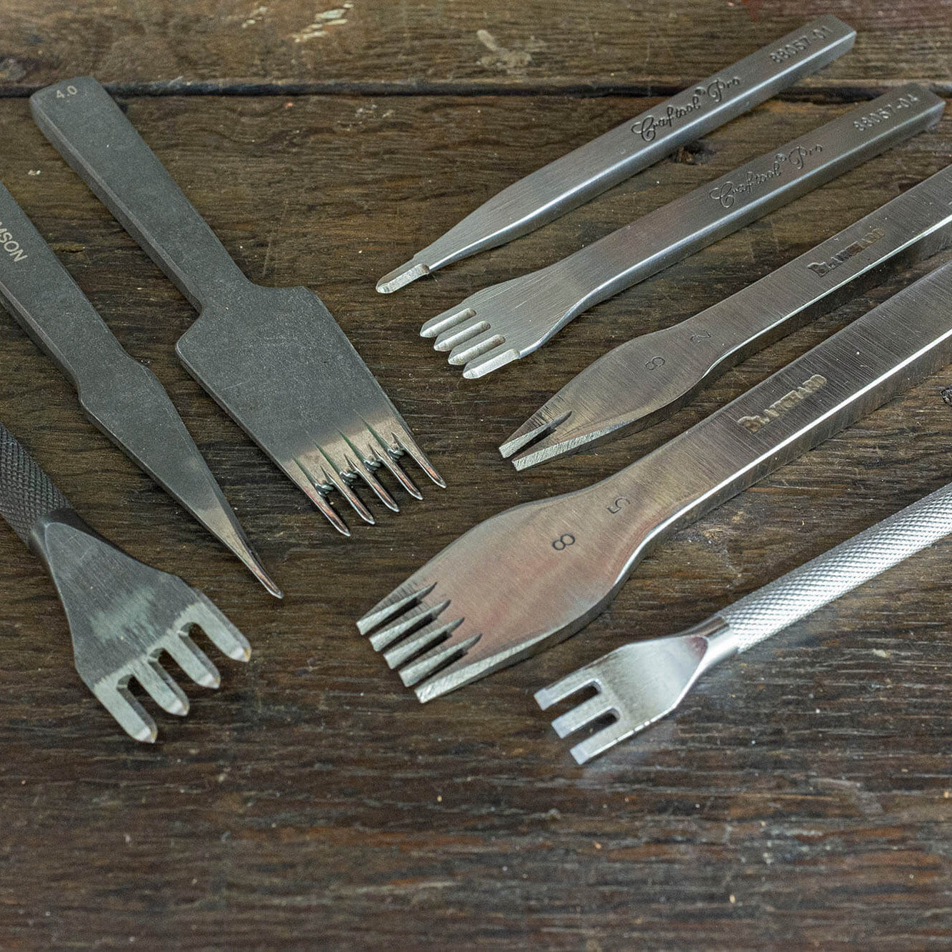 Pricking iron? Chisel? Looking for the perfect stitch.